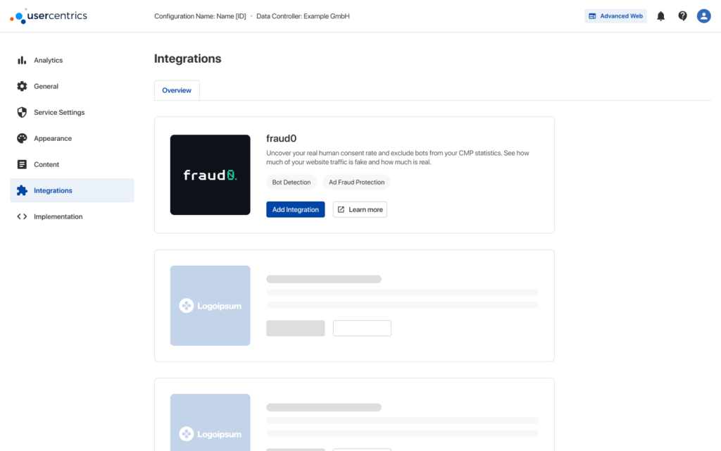 Integrate fraud0 into your Usercentrics account